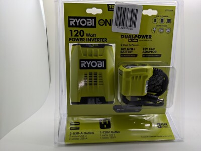 NEW RYOBI 18V 120-Watt 12V Automotive Power Inverter with Dual USB ...
