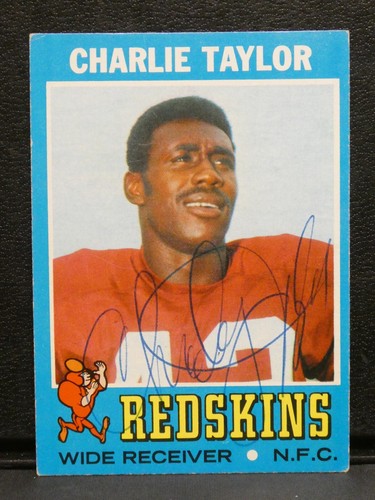 1971 Topps #26 Charlie Taylor Signed Autograph Football Card with JSA ...