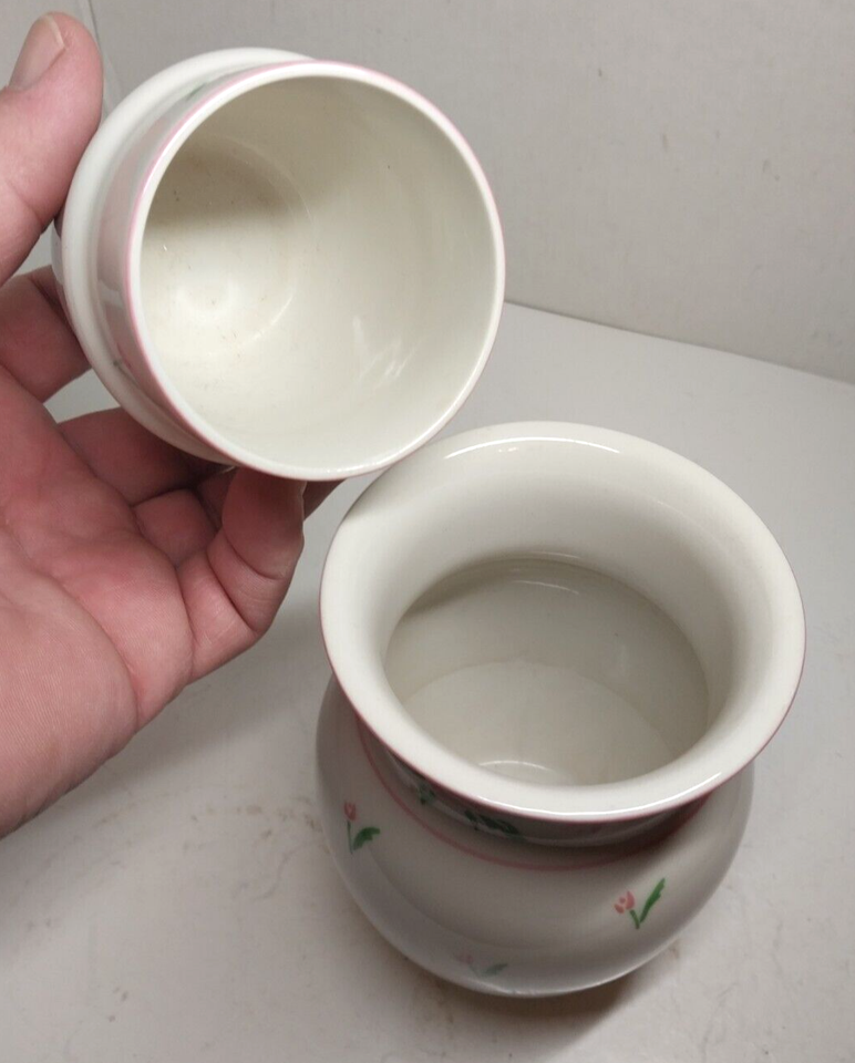 1985 TELEFLORA 2pc CERAMIC BED-SIDE NIGHT-STAND WATER PITCHER, FREE ...