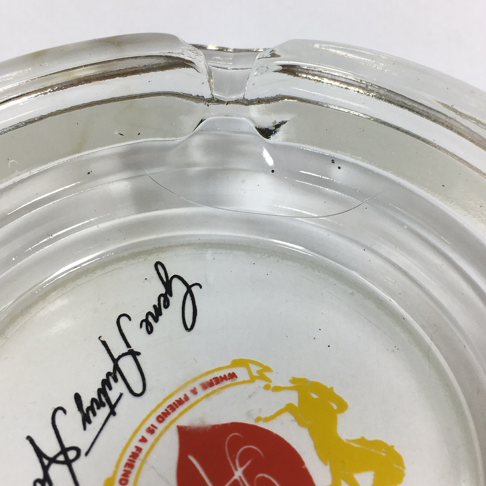 Vintage GENE AUTRY HOTELS Glass Ashtray Advertisement - Horses *Read | eBay