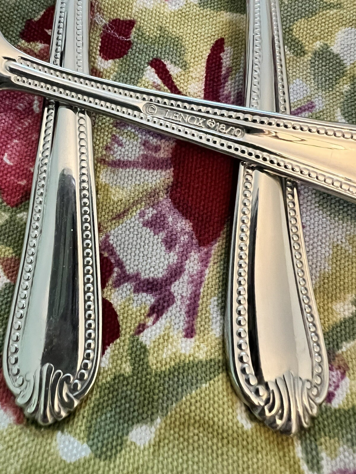 LENOX 18/10 STAINLESS Flatware BEAD Set of 4 SOUP SPOON (S) | eBay