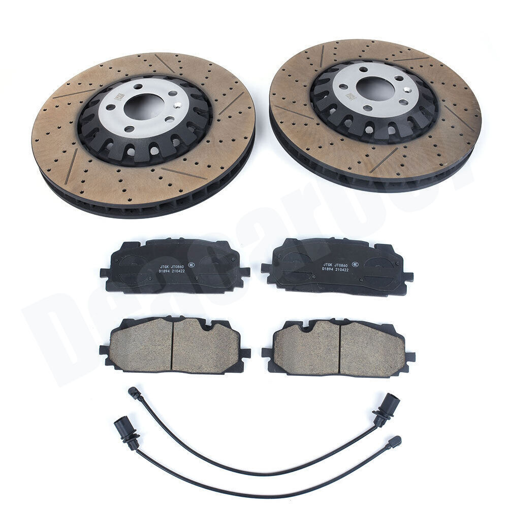 Set of 2 Front 375mm Vented Brake Disc Rotors & Pads For A6 A8 Q Q7 Q8 ...