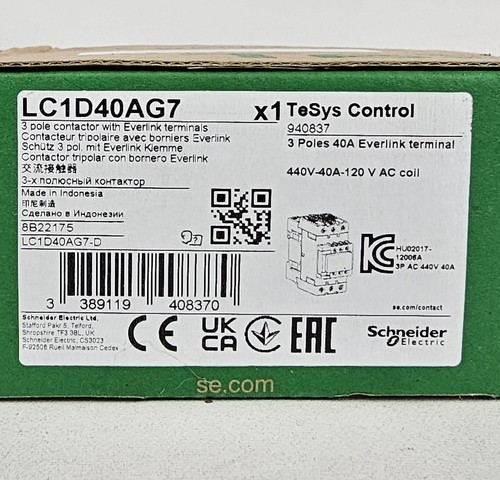 Schneider Electric LC1D40AG7 IEC Contactor for sale online | eBay