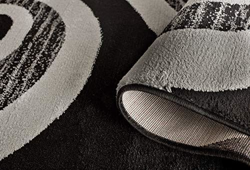 Glory Rugs Modern Area Rug 8x10 Black Gray Swirls Carpet Bedroom Living ...