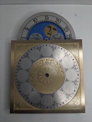 VINTAGE RIDGEWAY SOLID BRASS Blue Night Sky MOON DIAL CLOCK FACE | eBay