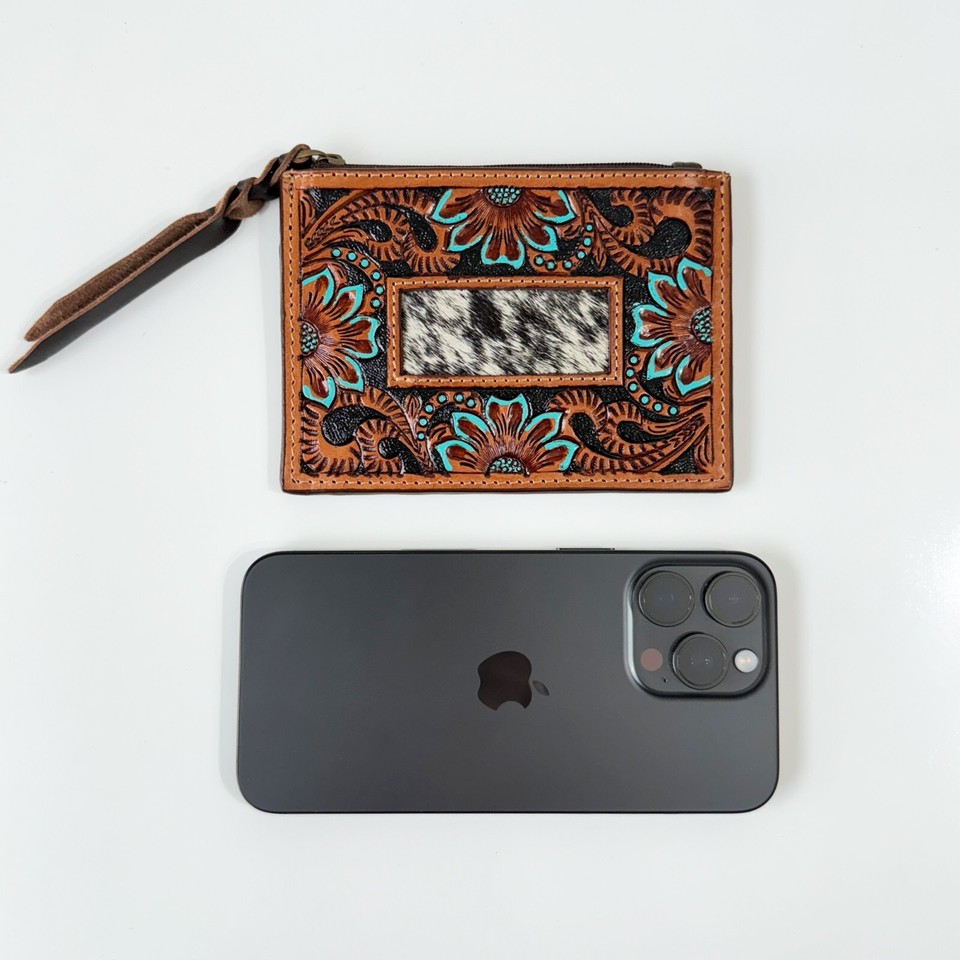 Handcrafted Genuine Leather Card Holder with Western Design - Small ...