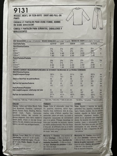 Vintage SIMPLICITY 9131 Pull On Pants Shirt Jacket Mens Misses A Xs-Xl ...