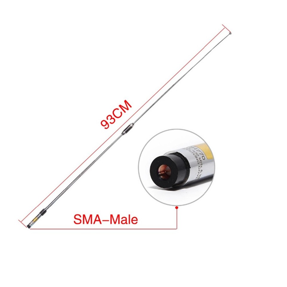 1Pc Dual Band VHF/UHF SMA-M BNC Radio Antenna For Motorola For Kenwood ...
