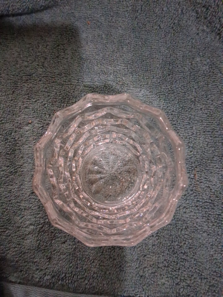 Vintage Fostoria American Glass Bowl Cup Clear Cube Pattern | eBay