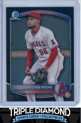 2025 Bowman Chrome Christian Moore Prospect Black Refractor #08/10 ...