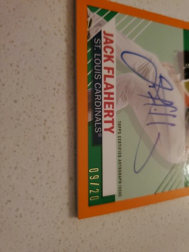 Jack Flaherty 2021 Topps Brooklyn Collection Orange Autograph 09/20 # ...