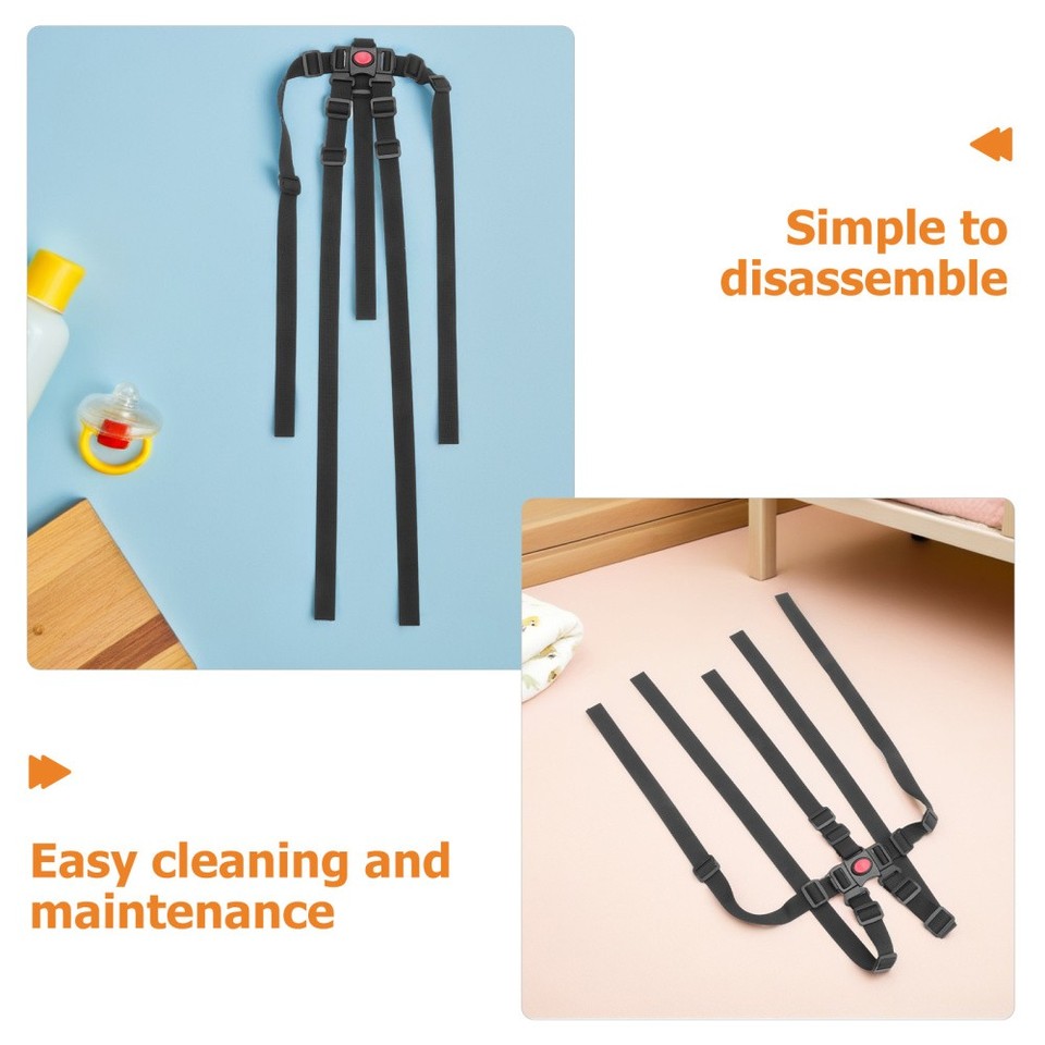 4pcs High Chair Safety Strap - Adjustable Children 5 Point Harness For ...