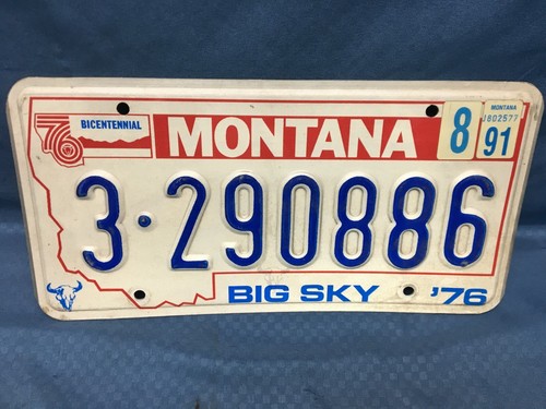 Vintage Montana Big Sky '76 License Plate "3 290886" | eBay