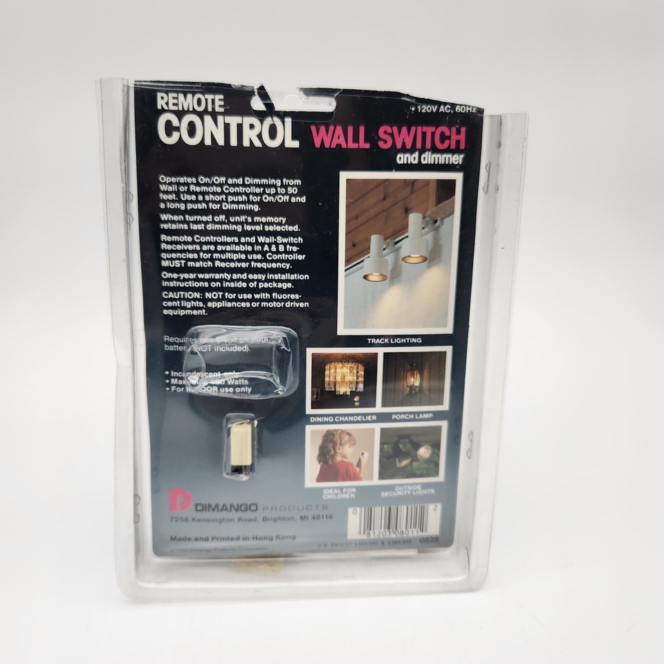 DIMANGO RC8000A Remote Dimmer Wall Switch Plug In Receiver A Frequency ...