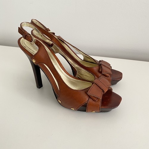 RMK Women Brown Leather High Heel Pump Shoes Size 8 VGC | eBay Australia