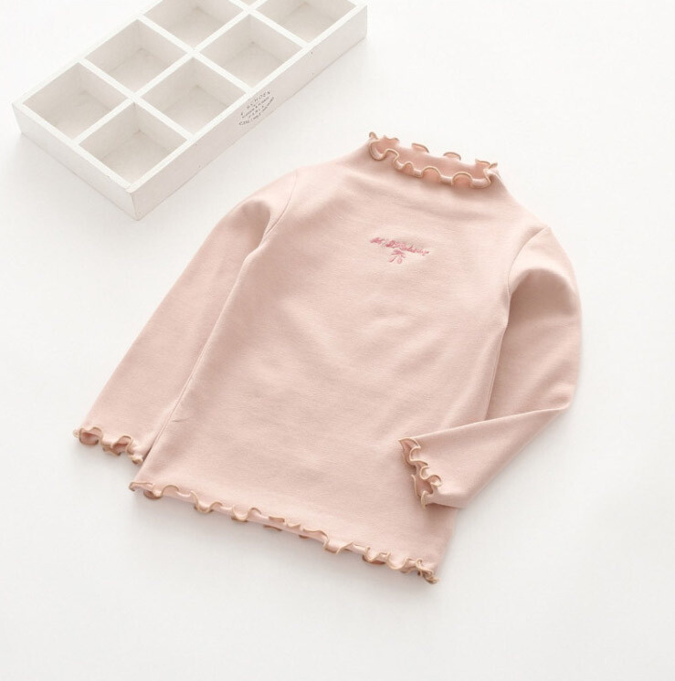 US Toddler Kids Girls Ruffle Turtleneck Long Sleeve Tops Tee Shirts ...