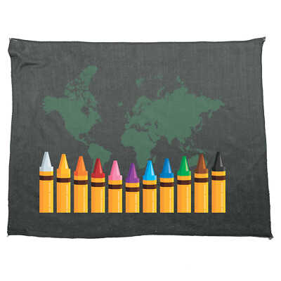 World Crayon Day Book School Teacher - Funny Microfiber Gym Sports ...