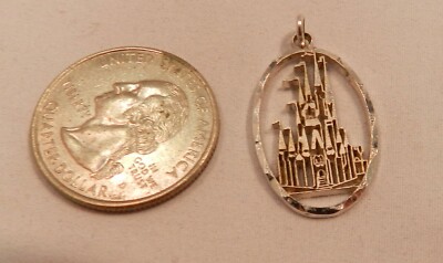 Walt Disney STERLING SILVER Cinderella's CASTLE PENDANT CHARM. | eBay