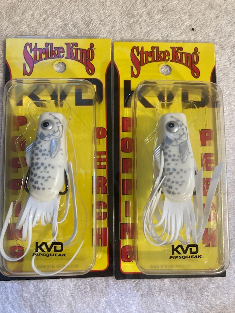 2 NEW Packs STRIKE KING LURES 1/2oz KVD POPPING PERCH Topwater FROGS ...