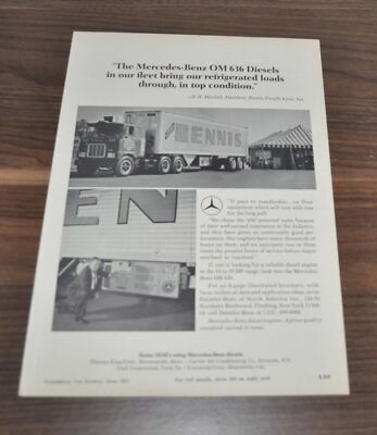 1967 Mack F Series Truck Ad Mercedes Benz OM 636 Diesel Hennis Freight ...