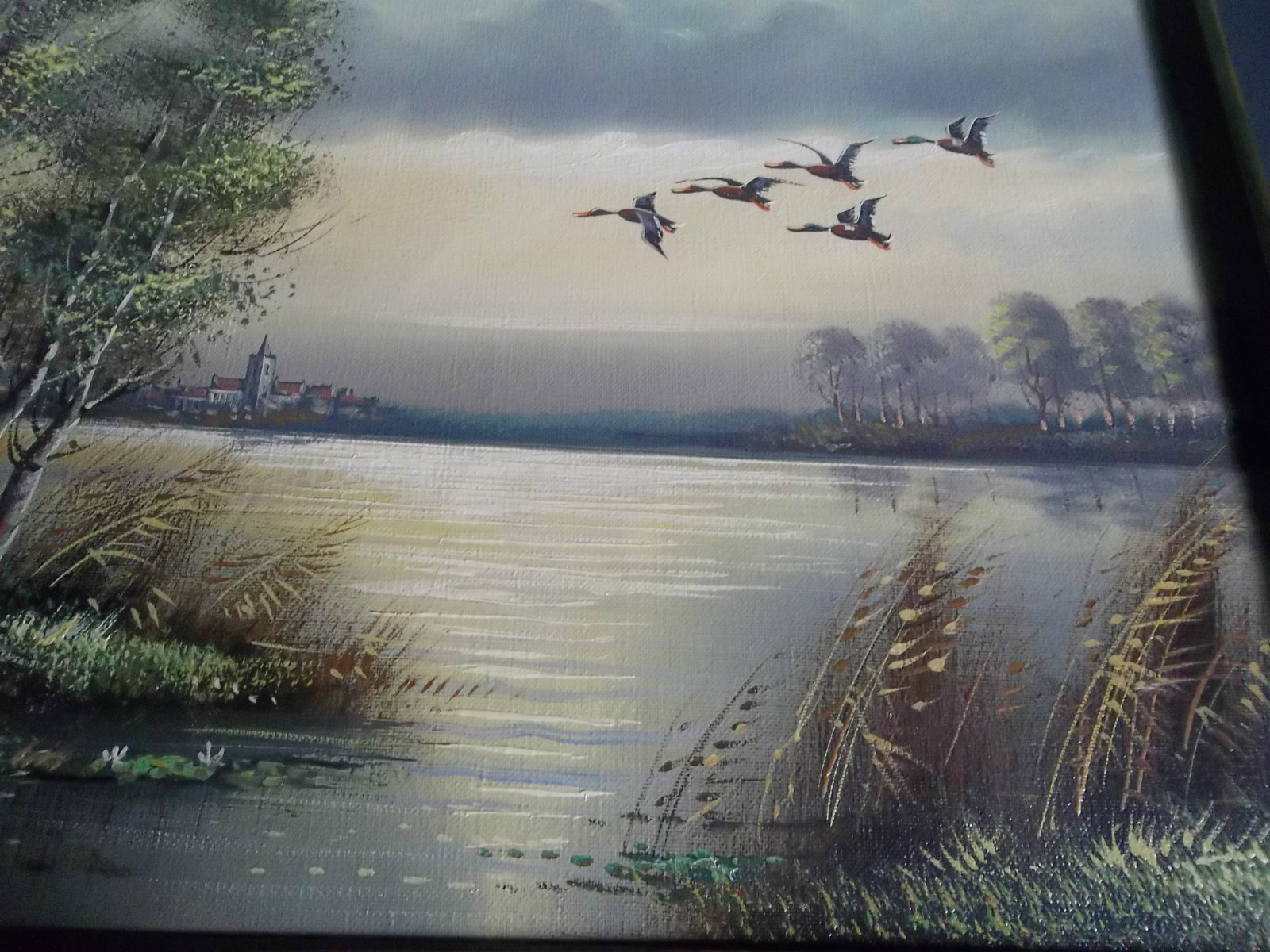 listed artist HANS van HOEK original signed framed oil painting geese ...