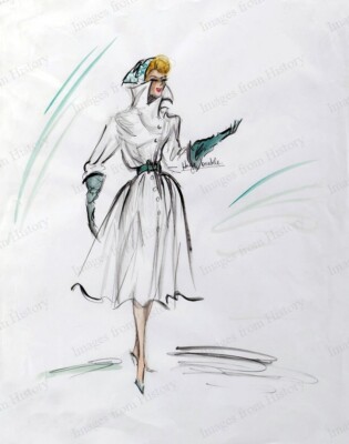 8x10 Print Kim Novak Edith Head Costume Sketch Vertigo Paramount 1958 # ...