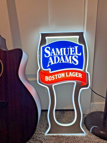 Samuel Sam Adams LED LIGHT UP BEER SIGN **MAN CAVE COLLECTIBLE** - 2 Ft ...