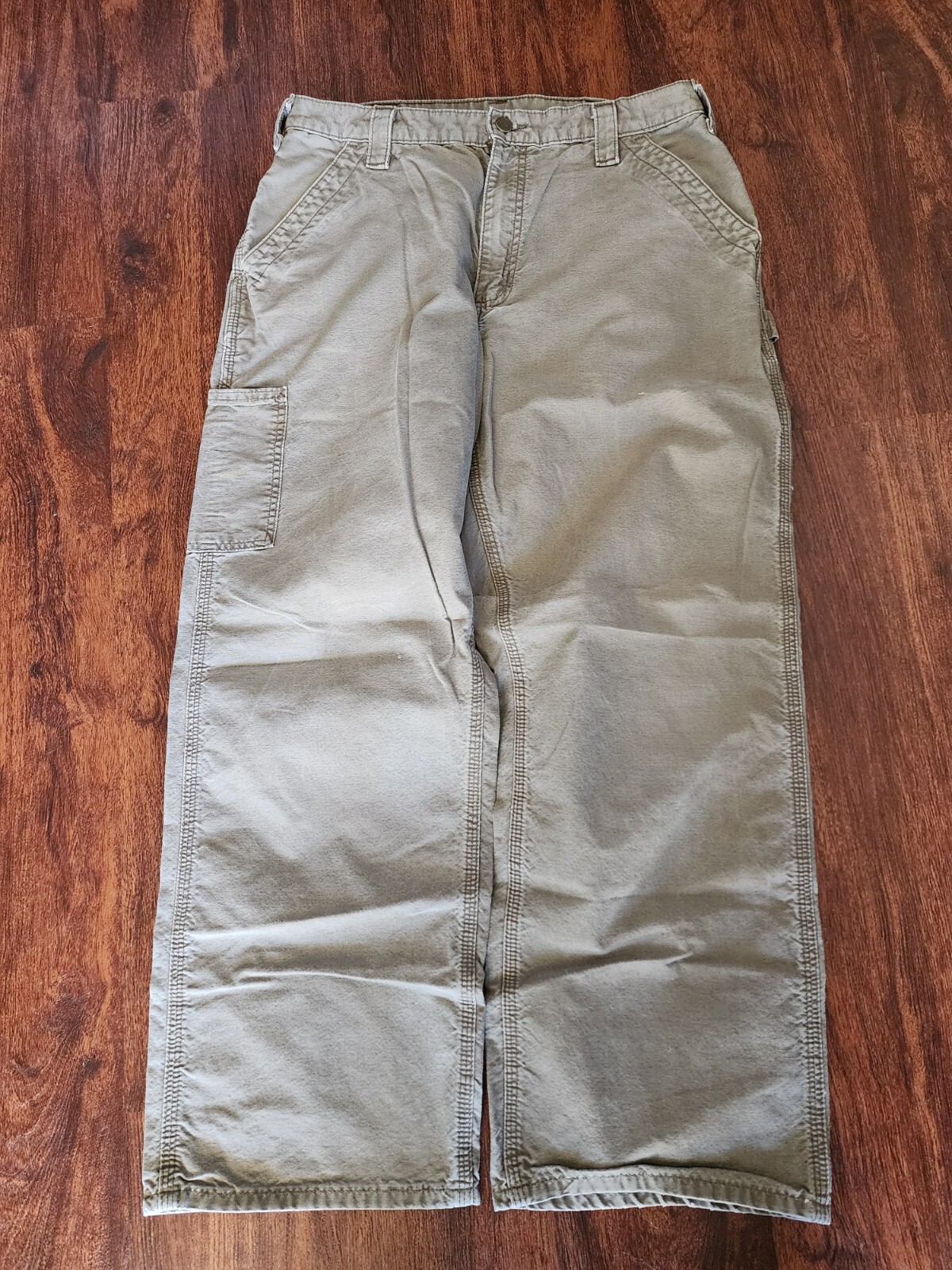 CARHARTT B151 LBR TAN WORKWEAR CARPENTER PANTS KHAKI DUNGAREE FIT SIZE ...