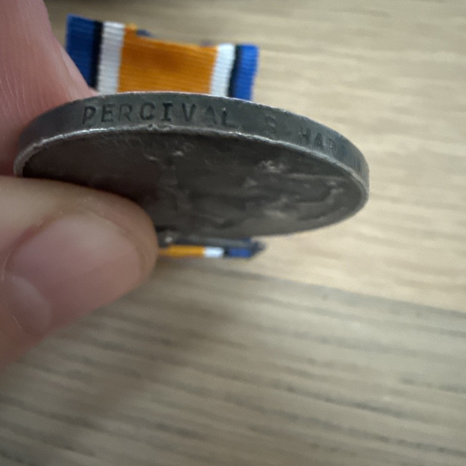 Silver First World War British War Medal 1914-20 Harrow Merch Marine ...