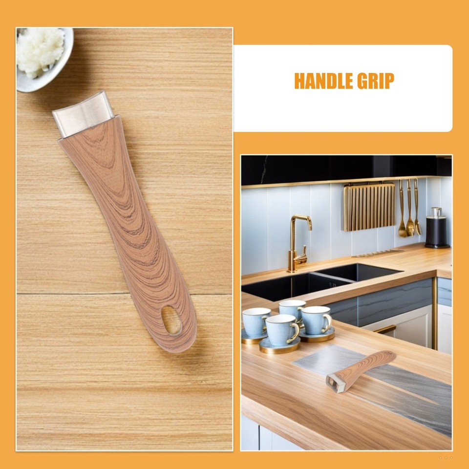 Detachable Pan Handle Replacement Wood Grain Heat Insulated Cooking Pot ...