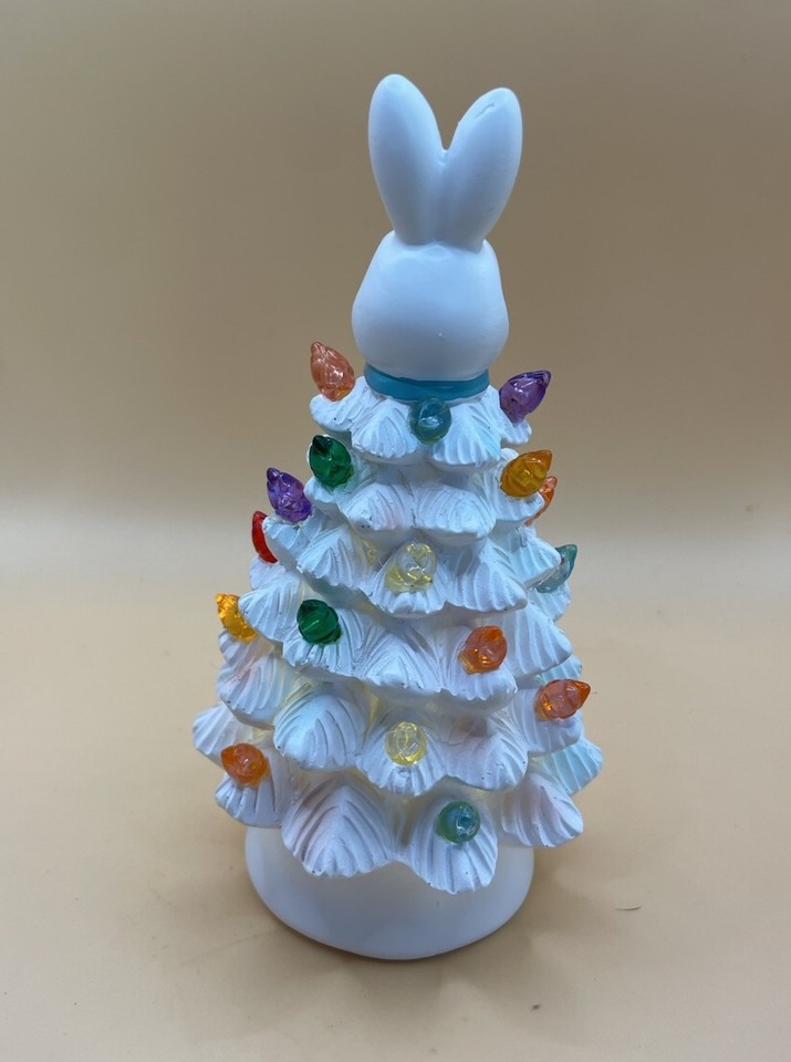 LED Lighted Ceramic Easter Bunny Easter Tree ~6” | eBay