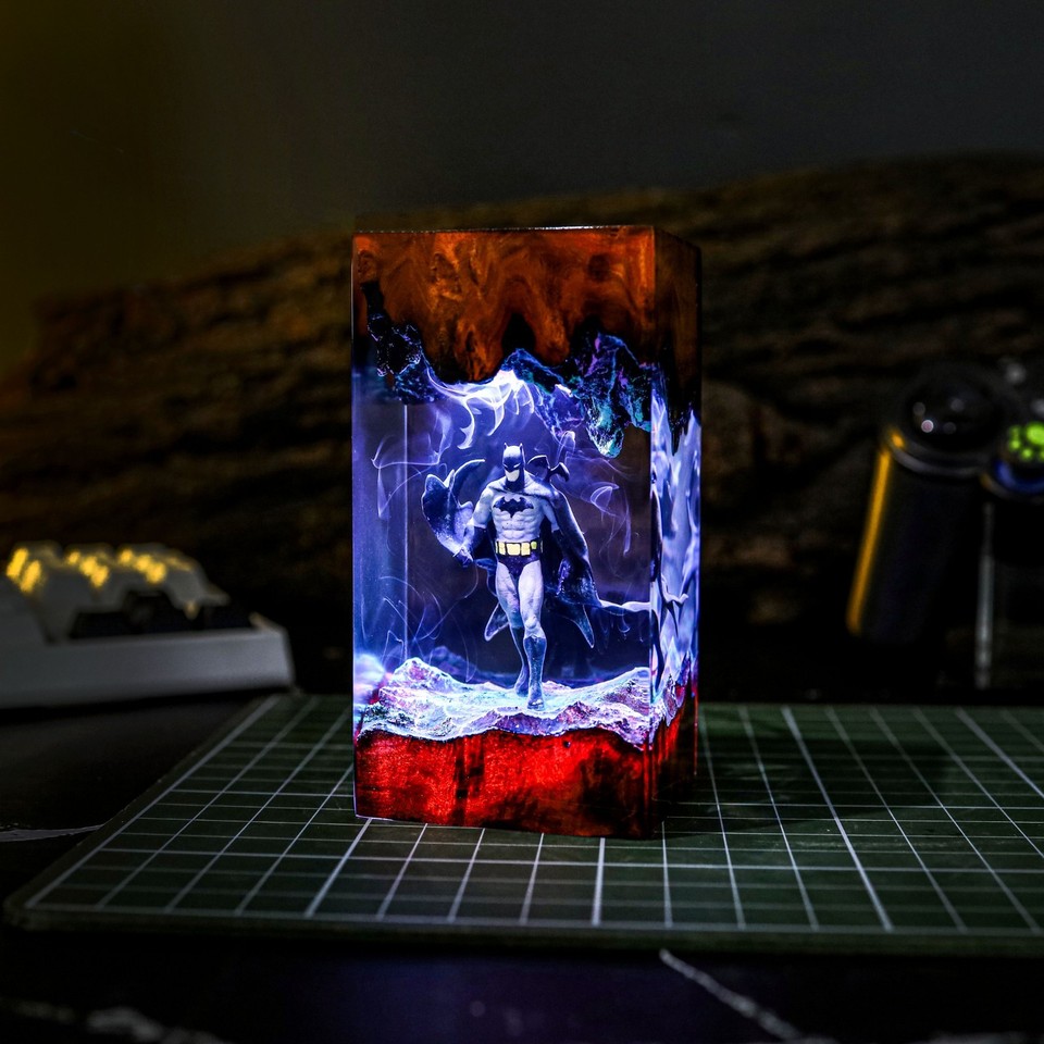 Handmade Batman Epoxy Lamp – Unique Superhero Night Light Gift for Him ...