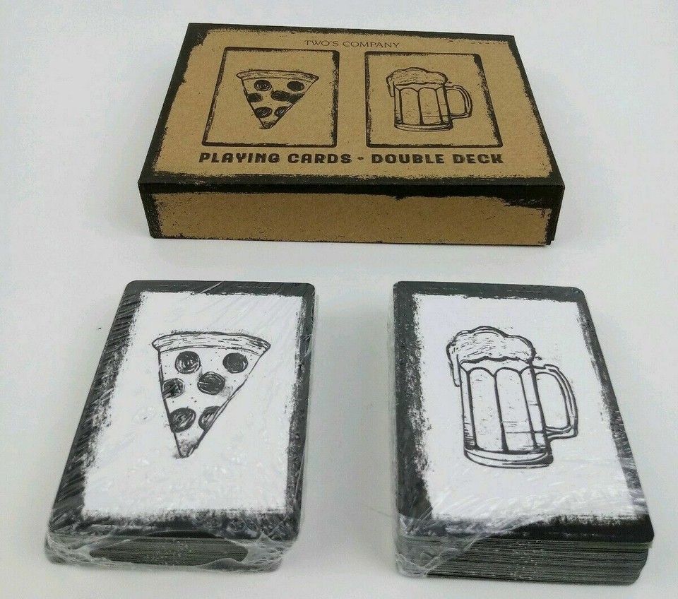 Two's Company Linocut Double Bar Deck Playing Cards Gift Box Includes 2 ...
