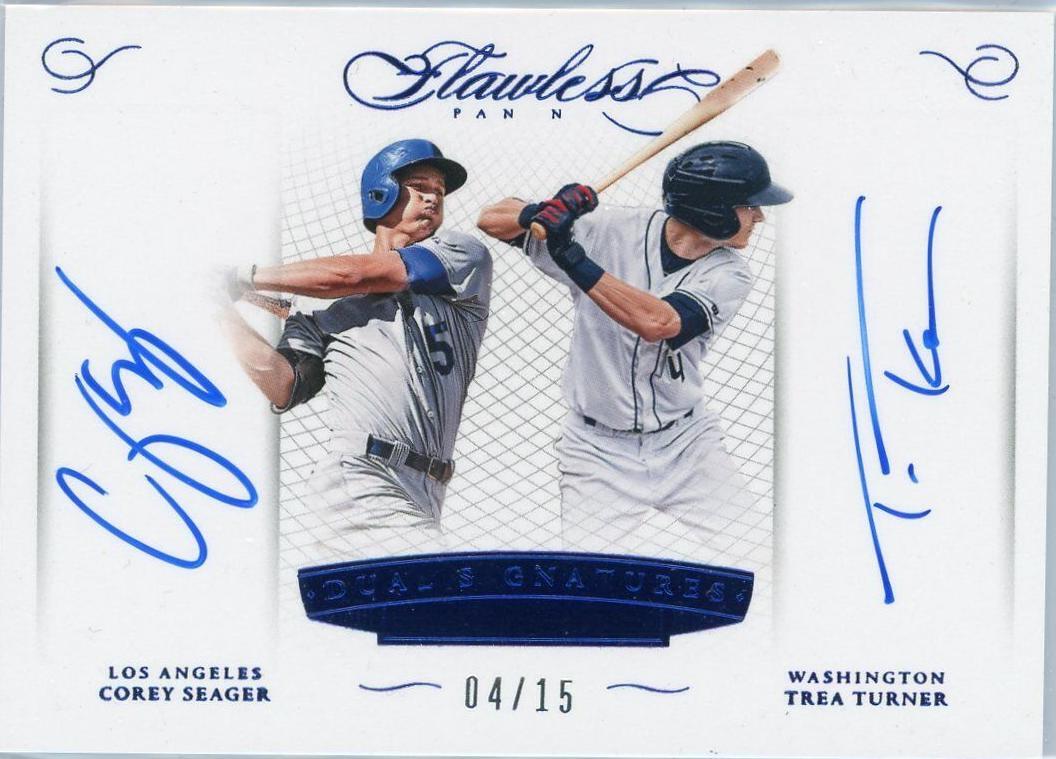 2016 Panini Flawless - Flawless Dual Signatures Corey Seager, Trea ...