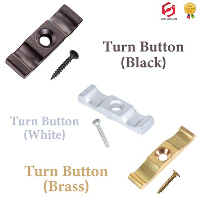 Brass Turn Button Catch Cupboard Thumb Latch Shed Door Hutch Cage With ...
