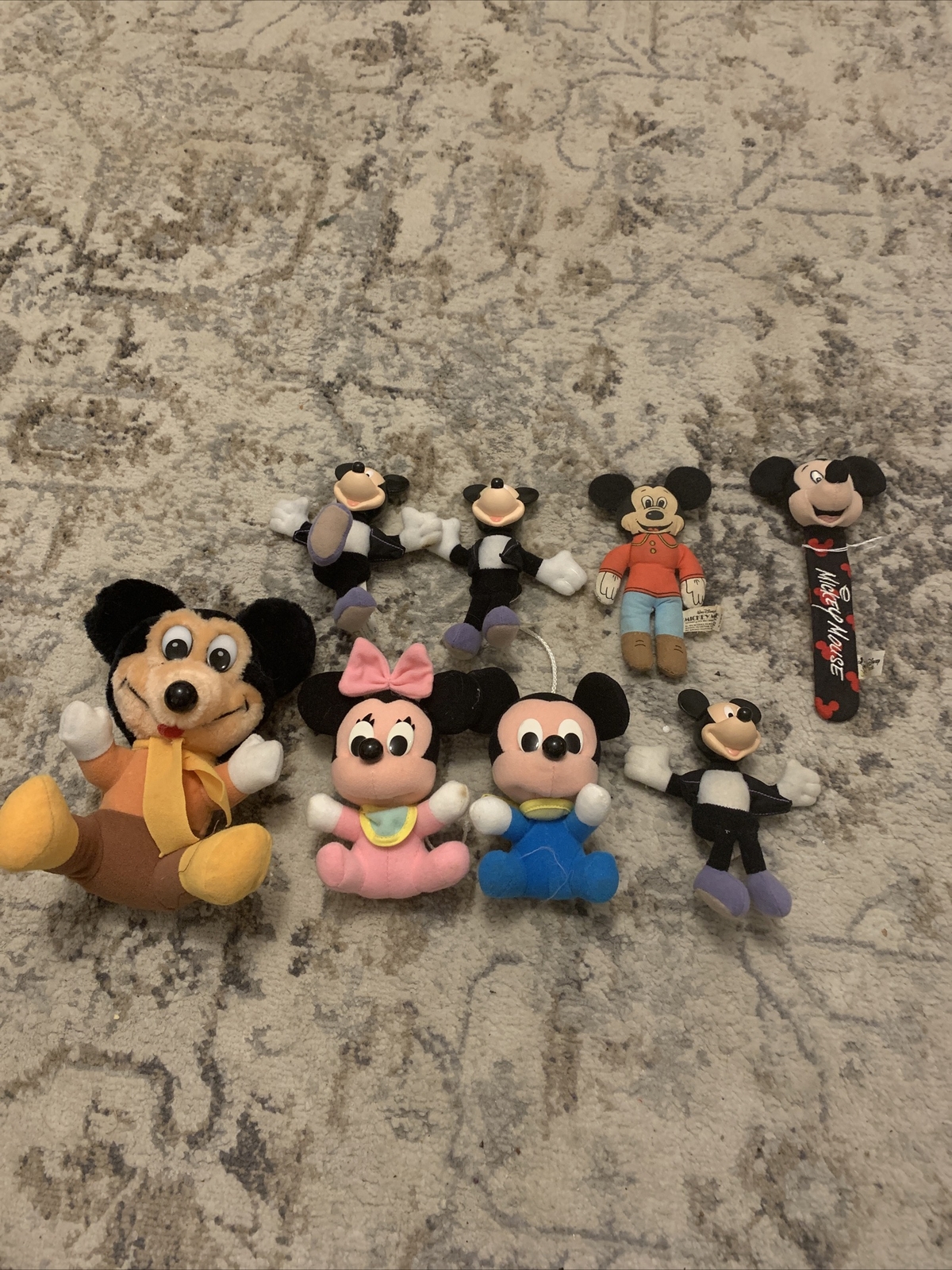 Lot Of 8 Vintage Mickey Mouse Plush Sitting Disneyland Walt Disney ...