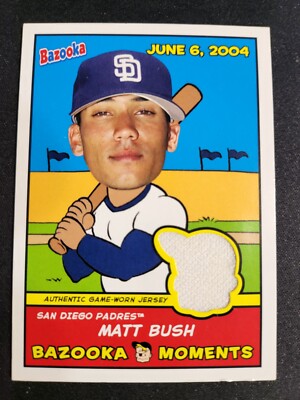 2005 Topps Bazooka Matt Bush GAME WORN JERSEY Card #BM-MB Padres | eBay