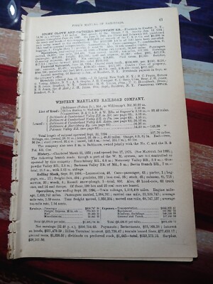 ☆1895 train report WESTERN MARYLAND RAILROAD Williamsport MD John M ...