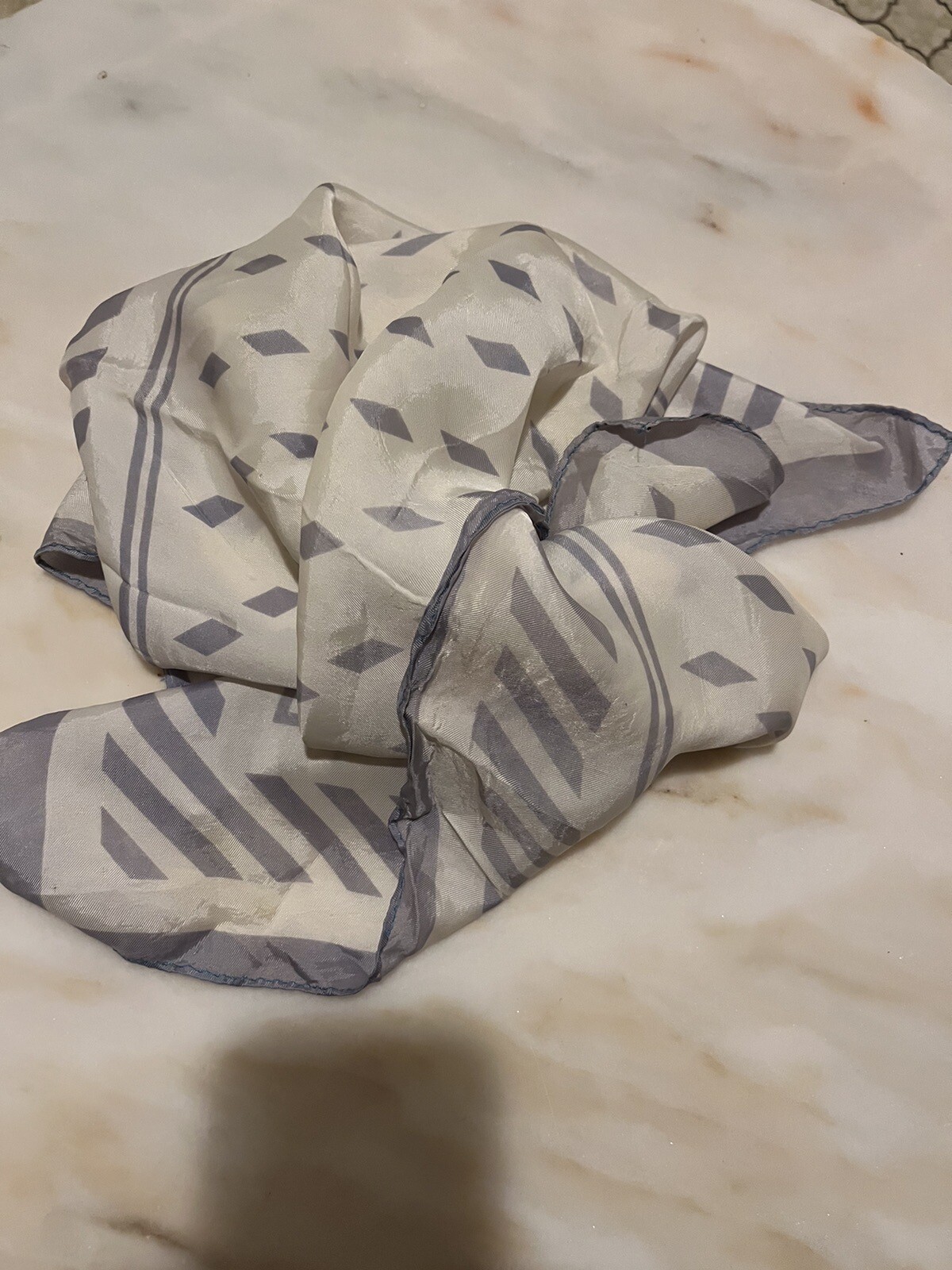 Geometric Pattern Scarf, Vintage, Made In Japan, Wate… - Gem