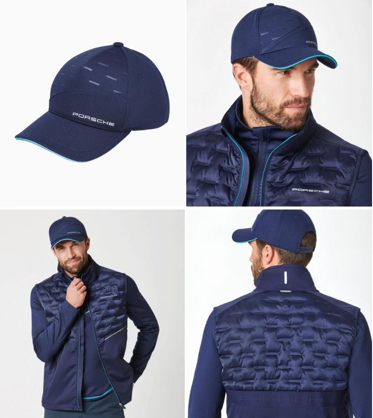PORSCHE Design Sport Cap in Dark Blue / Turquoise Trim on border | eBay