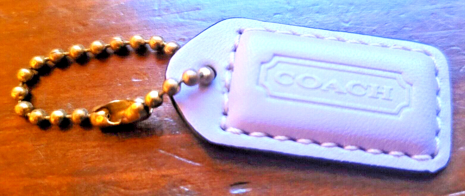 COACH Logo Purple Leather Key Chain Hang Tag Fob Char… - Gem