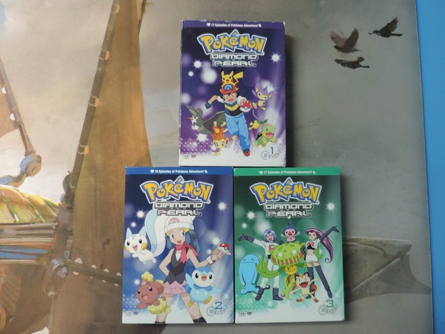 Pokemon Diamond & Pearl DVD Lot of 3 Box Sets Volumes 1-6 Episodes 1-51 ...