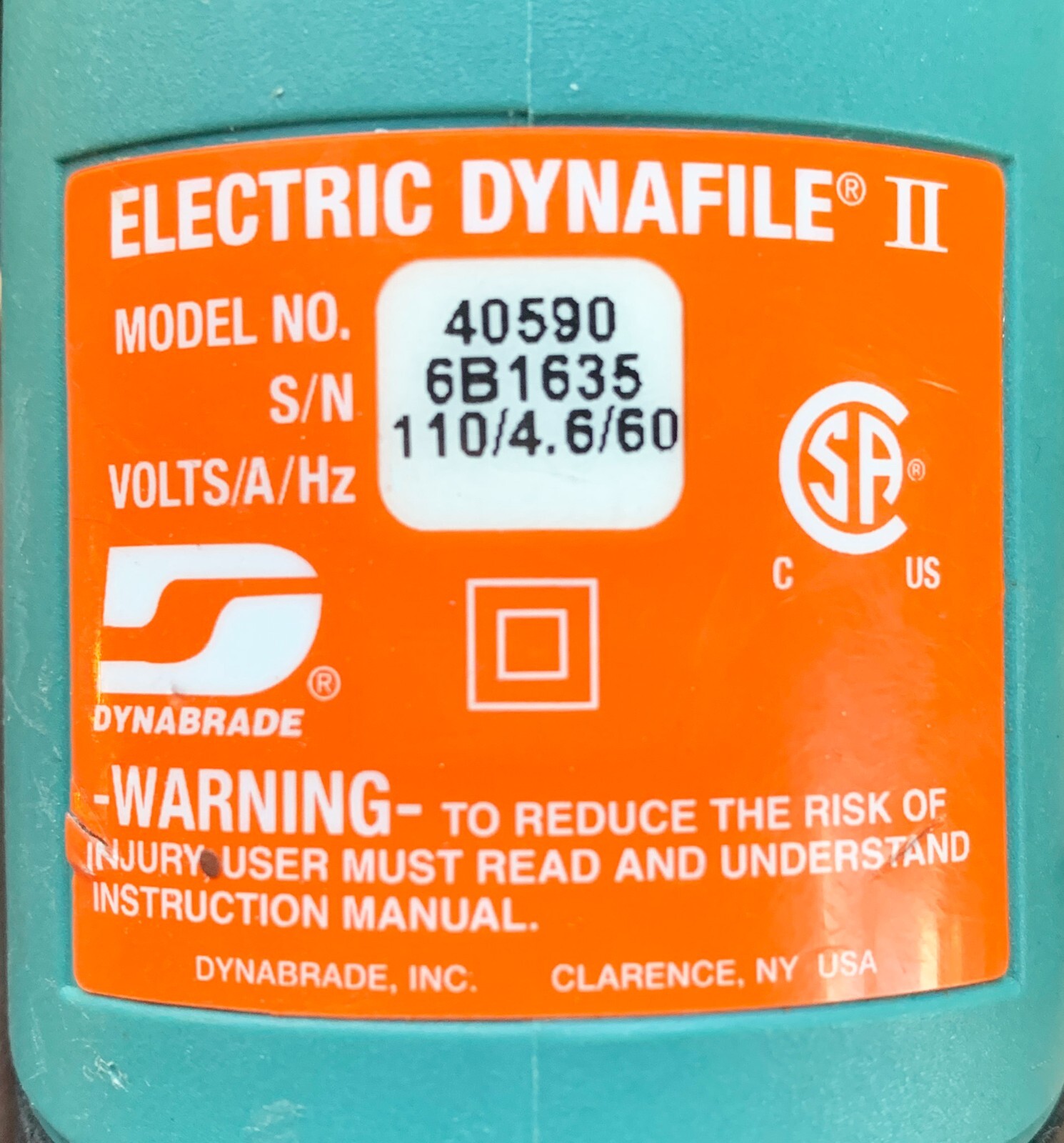 Dynabrade 40590 Electric Dynafile II belt sander sharpener carver Made ...