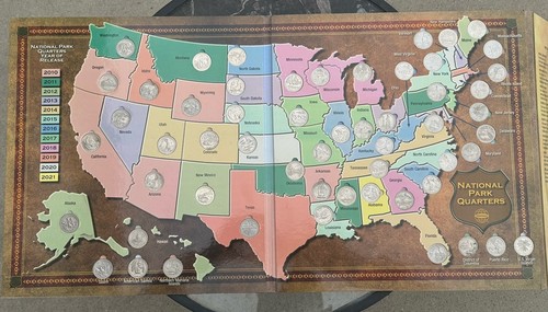 Complete National Park Quarters Collection 2010-2021 in Folder Map ...