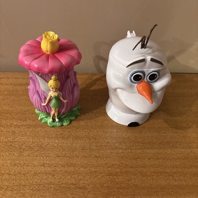 Olaf & Timer bell Disney on Ice Frozen slushie snow cone flip top cup ...