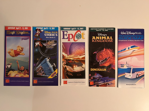 Disney World Maps 2001 Lot 2: Magic Kingdom, MGM, Epcot, Animal Kingdom ...