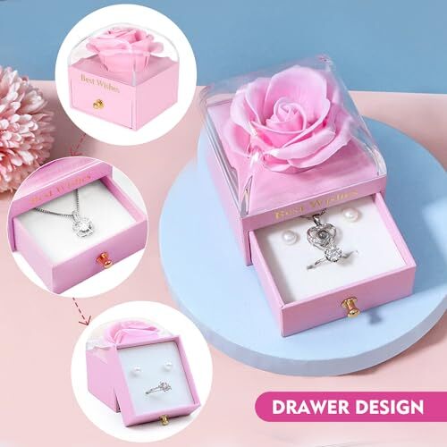 Rose Ring Box，Proposal ring box rotates 360 degrees. Square Pull-Out ...