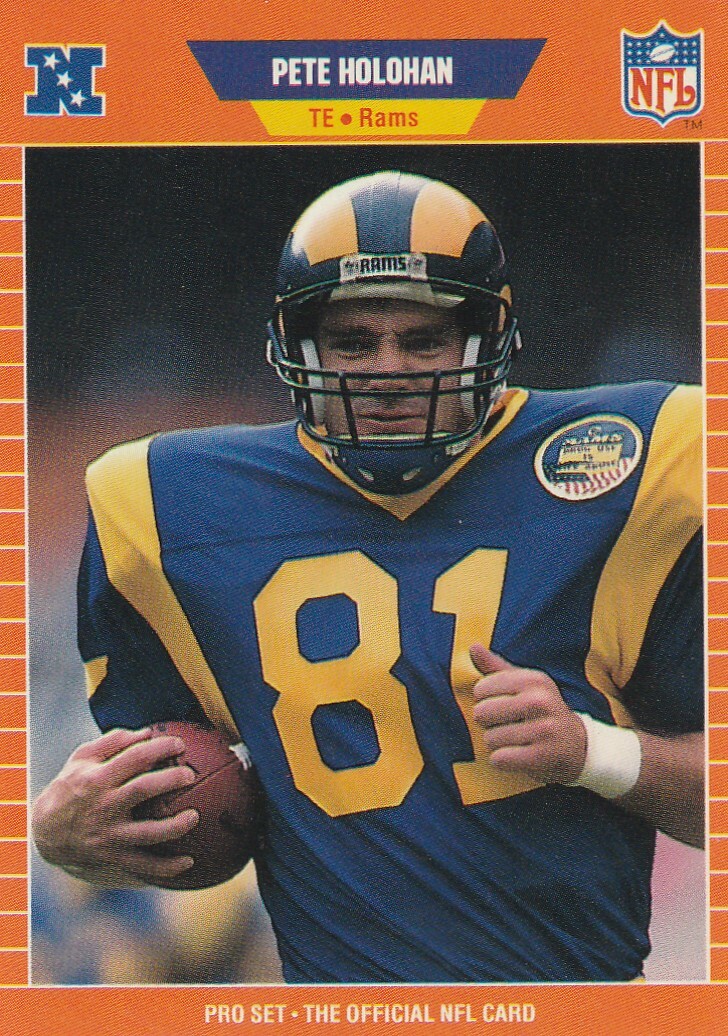 FREE SHIPPING-MINT-1989 Pro Set #202 Pete Holohan LOS ANGELES RAMS ...
