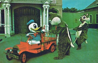 1970 Walt Disney Parks Postcard Vintage A Quack Team Fireman Disney ...
