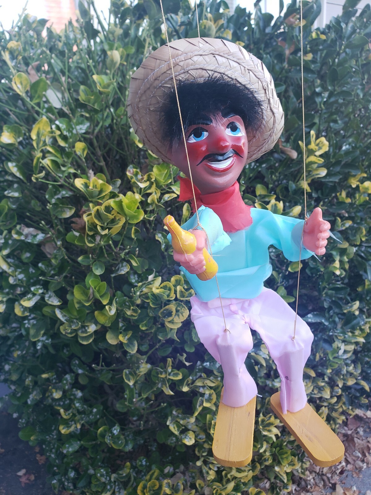 Vintage Marionette String Puppet Mexican drink bottle Sombrero ...